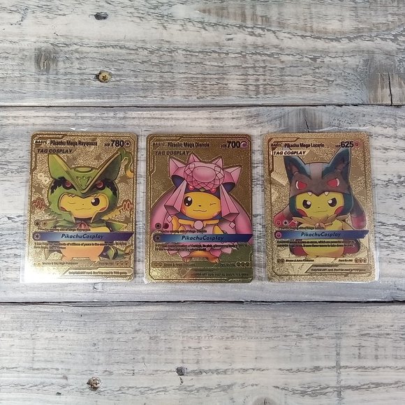Pokemon | Toys | Lot Of 3 Pokemon Pikachu Cosplay Gold Foil Collectors ...